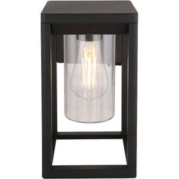 Globo LIGHTING Au&szlig;en-Wandleuchte &raquo;CANDELA&laquo; E27 1 Stk. Au&szlig;enleuchte Aluminium, klar, Licht abw&auml;rts, IP44, E27 LED schwarz 1, H: 27cm, 1 Stk.
