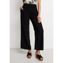 Lascana Damen Palazzohose, blau, Gr. 36, unifarben, Web, Obermaterial: 100% Viskose, Hosen, aus Webware, Schlupfhose, leichte Sommerhose