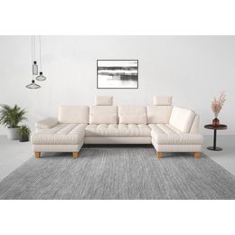 Sit & More sit&more Wohnlandschaft &raquo;Westham U-Form&laquo; wahlweise mit Schlaffunktion, Bettkasten, Sitztiefenverstellung beige 100% Polyester B/H/T: 338cm x 88cm x 
