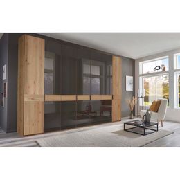 Wiemann Kleiderschrank &raquo;Cardiff&laquo; inkl. T&uuml;rd&auml;mpfung braun Floatglas, Hartfaserplatte, Holzwerkstoff, Massivholz Bianco-Eiche-Nachbildung, B/H/T: 
