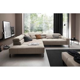 Home Affaire Ecksofa &raquo;Claya, 311 cm breit, L-Form, inkl. Kopfteilverstellung&laquo; ohne elektrischen Sitzvorzug beige 95% Polyester, 5% Nylon B/H/T: 311cm 