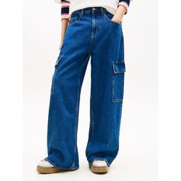 Tommy Jeans Damen Loose-fit-Jeans &raquo;CHARLIE MR LOOSE WD CARGO BJ4133&laquo; mit Cargotaschen, Mid Waist 32, L&auml;nge 32