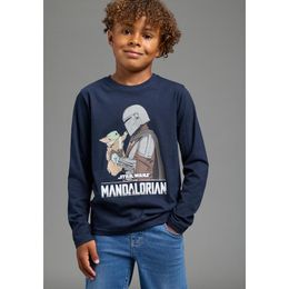 Kidsworld Jungen Kidsworld Langarmshirt &raquo;STAR WARS: MANDALORIAN Shirt, Disney&laquo; Disney-Shirt, normale Schnittform, Langarm, Basic-Stil blau 116/122