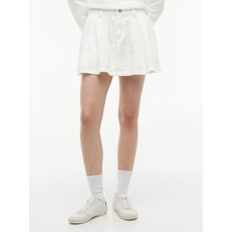Tommy Jeans Damen Minirock &raquo;TJW TWILL FLARED MINI SKIRT&laquo; Baumwollmischung, in ausgestellter Form wei&szlig; 32