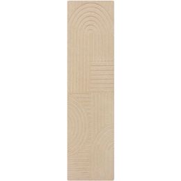 FLAIR RUGS Teppich &raquo;ZEN GARDEN&laquo; rechteckig 14 mm H&ouml;he 100% Wolle, Hoch-Tief-Effekt, auch als L&auml;ufer und in Rund erh&auml;ltlich beige Wolle B : 60cm 1 Stk.