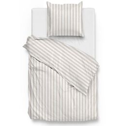 ZO HOME Bettw&auml;sche &raquo;Banda-di-Lino&laquo; 2 Stk. Bettw&auml;sche aus 100% Baumwolle, hochwertiges Renforc&eacute; beige Renforc&eacute;, Obermaterial: 100% Baumwolle B/L: 135cm