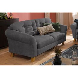 OTTO home 3-Sitzer &raquo;Trondheim&laquo; mit Federkern, Knopfheftung im R&uuml;cken grau Struktur weich ( 97% Polyester, 3% Baumwolle);Luxus-Microfaser ALTARA NUBUCK