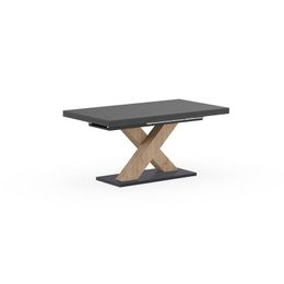M&auml;usbacher Esstisch &raquo;Komfort Tisch&laquo; Esstisch mit X Gestell und Bodenplatte. Breite 180-280 grau B/H/T: 160cm x 76cm x 90cm