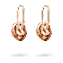 Liebeskind Berlin Damen Paar Creolen &raquo;Schmuck Geschenk Ohrringe mit 2 abnehmbaren Einh&auml;ngern Organics&laquo; rosa Edelstahl
