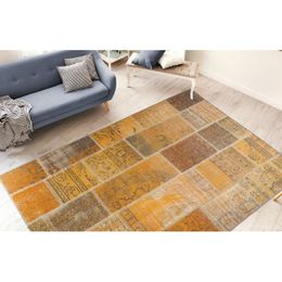 me gusta Teppich &raquo;Faye 525&laquo; rechteckig 6 mm H&ouml;he Flachgewebe, gedrucktes Motiv, Wohnzimmer, Esszimmer gold Polyester B : 75cm 1 Stk., 6mm, L: 150cm