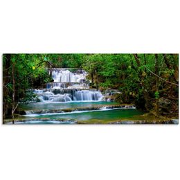 Artland Glasbild &raquo;Tiefen Wald Wasserfall&laquo; Gew&auml;sser 1 Stk. tlg. in verschiedenen Gr&ouml;&szlig;en gr&uuml;n B/H/T: 125cm x 50cm, Glasbild Gew&auml;sser, 1 Stk.