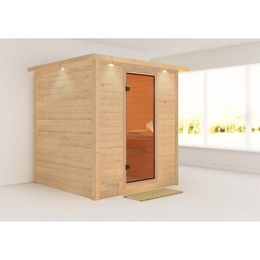 Karibu Sauna &raquo;Menja&laquo; Set, ohne Ofen beige ohne Ofen, (ohne Ofen)