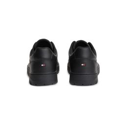 Tommy Hilfiger Herren Sneaker "TH BASKET CORE LEATHER", Gr. 40, schwarz, Leder, Lederimitat, Schuhe, Halbschuh, Schn&uuml;rer mit Perforation am