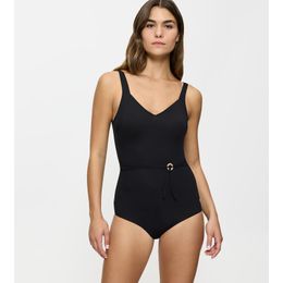 Triumph Damen Badeanzug &raquo;Summer Twist&laquo; V-Ausschnitt, vorn mit Flechtg&uuml;rtel, Zierring, verstellbare Tr&auml;ger schwarz 38, Cup D