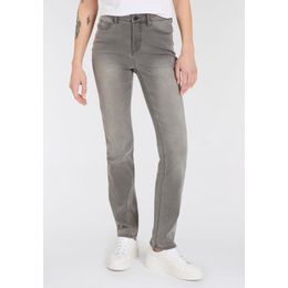 Arizona Damen Gerade Jeans &raquo;Ultra-Stretch&laquo; Used-Look-Waschung grau 48, N-Gr