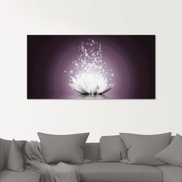 Artland Glasbild &raquo;Magie der Lotus-Blume&laquo; Blumen 1 Stk. tlg. lila B/H/T: 40cm x 40cm, Glasbild Blumen, 1 Stk.