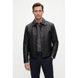 BOSS Orange Herren BOSS Orange Lederjacke &raquo;Joban&laquo; Glattes Nappaleder, Regular Fit, Metall-Schriftzug schwarz 56 Trachtenmode