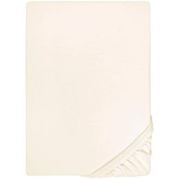 Biberna Spannbettlaken &raquo;THEA Baumwoll-Jersey mit Elasthan, 160 g/m&sup2;&laquo; Bettlaken f&uuml;r Matratzen bis 25 cm H&ouml;he, pflegeleicht, b&uuml;gelfrei beige Jersey-Elasthan, 