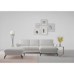 Sit & More sit&more Ecksofa &raquo;Fashion L-Form&laquo; wahlweise mit Kopfteilverstellung und Vorziehsitz, motorisch grau B/H/T: 253cm x 84cm x 165cm, Soft clean, Recamiere