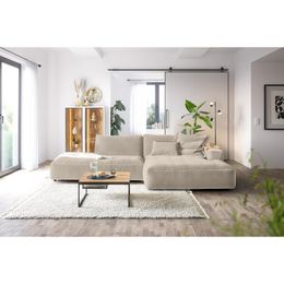 Musterring Ecksofa &raquo;Lucia modern und bequem, Breite 330cm, L-Form&laquo; verschiedene Farben, gro&szlig;er Longchair mit Armlehne, B330 x T190 cm silber 100% Polyester B/H/T