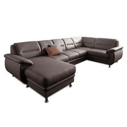 Sit & More sit&more Wohnlandschaft &raquo;Mailand U-Form, B: 312 cm&laquo; optional Schlaffunktion braun NaturLEDER (echtes Rindleder)/Korpus passendes Kunstleder Softlux ;