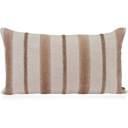 HOCK Dekokissen &raquo;Collin&laquo; Sofakissen inkl. F&uuml;llung, 70x40cm, Dekokissen Streifen, natur braun Leinen, Polyester B/L: 70cm x 40cm, 1 Stk.