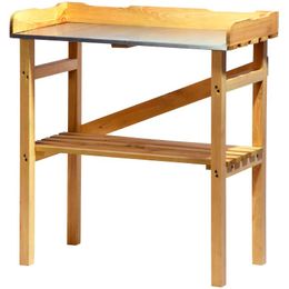Dobar Pflanztisch BxTxH: 86x40x80 cm beige B/H/T: 86cm x 80cm x 40cm