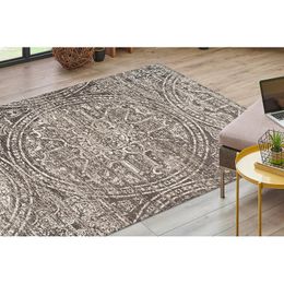Kayoom Teppich &raquo;Davis 425&laquo; rechteckig 12 mm H&ouml;he edles Design, pflegeleicht, neutrale Farben grau Polyester B : 80cm 1 Stk., 12mm, L: 150cm