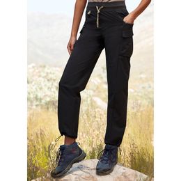 active by Lascana Lascana Active Damen LASCANA ACTIVE Trekkinghose &raquo;Cargo Pants&laquo; Schlupfform schwarz 36, N-Gr