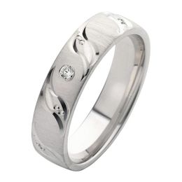 Firetti Unisex Trauring &raquo;Schmuck Geschenk Hochzeit Ehering "LIEBE"&laquo; wahlweise mit oder ohne Zirkonia (synth.) silber 17,5,mit Zirkonia, Silber 925 (