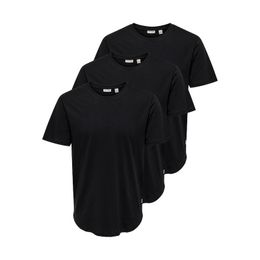 Only & Sons Only & Sons Herren ONLY & SONS T-Shirt &raquo;ONSMATT LONGY SS TEE 3-PACK&laquo; Packung, 3 Stk. Baumwolle, relaxed fit schwarz XXL