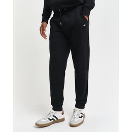 Gant Herren Sweathose &raquo;REG SHIELD SWEATPANTS&laquo; mit Logostickerei unterhalb des Bunds schwarz 3XL, N-Gr
