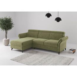 Sit & More sit&more Ecksofa &raquo;Glendale, L-Form&laquo; inkl. Kopfteilverstellung, wahlweise mit Vorziehsitz und Bettkasten gr&uuml;n 100% Polyester B/H/T: 253cm x 84cm x 
