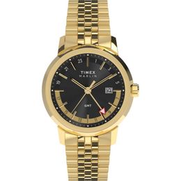 Timex Herren Quarzuhr &raquo;Marlin GMT&laquo; Armbanduhr, Herrenuhr, Edelstahlarmband, Datum, Dualzeit gold Einheitsgr&ouml;&szlig;e