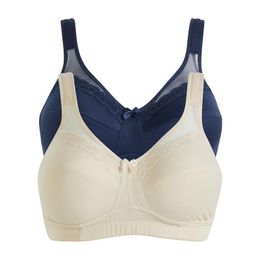 bonprix Entlastungs-BH Packung, 2 tlg. im praktischen 2er-Pack, mit breiten, gepolsterten Tr&auml;gern beige 100, Cup C Entlastungs-BH