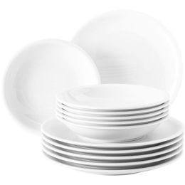 Seltmann Weiden Tafelservice &raquo;Geschirr-Set Compact&laquo; Teller Set, Geschirr-Set, Teller, wei&szlig;, 12 Teile, f&uuml;r 6 Personen wei&szlig; Porzellan 12 Stk.
