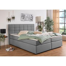 Home Affaire Boxbett &raquo;Carde&laquo; wahlweise mit Bettkasten, in H2, H3 & H4 erh&auml;ltlich grau Struktur ohne Bettkasten, Liegefl&auml;che B/L: 200cm x 200cm, 
