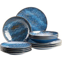 M&auml;ser M&Auml;SER Tafelservice &raquo;AQUAMARINE, Geschirr-Set, Steinzeug&laquo; Teller Set Steinzeug 12 Stk.
