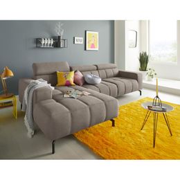 DOMO collection Ecksofa &raquo;Cunelli tolle Sitzn&auml;hte als Designelement, fester Sitzkomfort, L-Form&laquo; whlw. verstellbare Kopfteile, passend f&uuml;r g&auml;ngige 