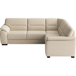 Sit & More sit&more Ecksofa &raquo;Montego L-Form, B: 256 cm, gro&szlig;e Stoffauswahl, Komfort Sitzh&ouml;he 46cm&laquo; wahlweise mit Schlaffunktion und Schubkasten beige 100% 