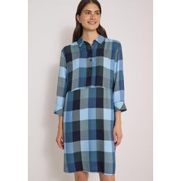 Cecil Damen Blusenkleid, blau, Gr. S, kariert, Stoff, 100% Viskose, Kleider, Karomuster