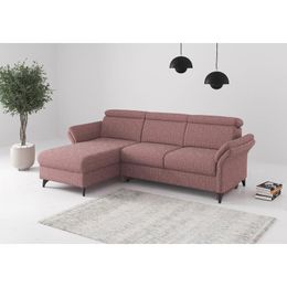 Sit & More sit&more Ecksofa &raquo;Glendale, L-Form&laquo; inkl. Kopfteilverstellung,wahlweise mit Vorziehsitz und Bettkasten rosa 100% Polyester B/H/T: 253cm x 84cm x 166cm