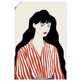 Artland Wandbild &raquo;Woman in Striped Blouse I&laquo; Bilder von Frauen 1 Stk. tlg. als Alubild, Leinwandbild, Poster, Wandaufkleber in verschied. Gr&ouml;&szlig;en rot Papier B/