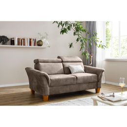 OTTO home 2,5-Sitzer &raquo;Conville&laquo; inkl. Kopfteilverstellung braun 100% Polyester B/H/T: 181cm x 84cm x 93cm, Luxus-Microfaser Vintage, 