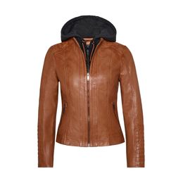 RICANO Damen Bikerjacke "Lederjacke Rania", braun, Gr. XXL, Obermaterial: 100% Lammnappaleder LANA. Futter: 100% Baumwolle CO., Jacken, Handgefertigt