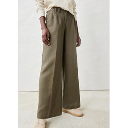 bonprix Damen bonprix Bundfaltenhose aus Leinen, strapazierf&auml;higes Material, Loose Fit, mit Knittereffekt gr&uuml;n 52, N-Gr