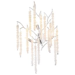 Globo LIGHTING Wandleuchte &raquo;LAVERNE&laquo; G9 1 Stk. Verchromte Wandleuchte mit Glaskristallen, BxH 320x600mm wei&szlig; 3, H: 60cm, 1 Stk.