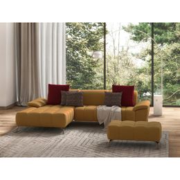 Sit & More sit&more Ecksofa &raquo;Cool L-Form&laquo; wahlweise mit Kopfteilverstellung und Vorziehsitz, motorisch gelb B/H/T: 290cm x 79cm x 185cm, Luxus-Microfaser Paris, 