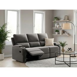 OTTO home 3-Sitzer &raquo;NAPORI Lederoptik, Multimediasofa, Kinosessel XXL&laquo; Kinosofa mit 2 x Relaxfunktion und Getr&auml;nkehalter grau Polyester 40% / 