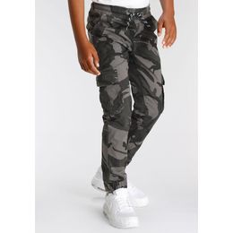 Kidsworld Jungen Kidsworld Cargohose &raquo;in coolen Tarnfarben&laquo; , mit l&auml;ssigen Cargotaschen grau 164, N-Gr